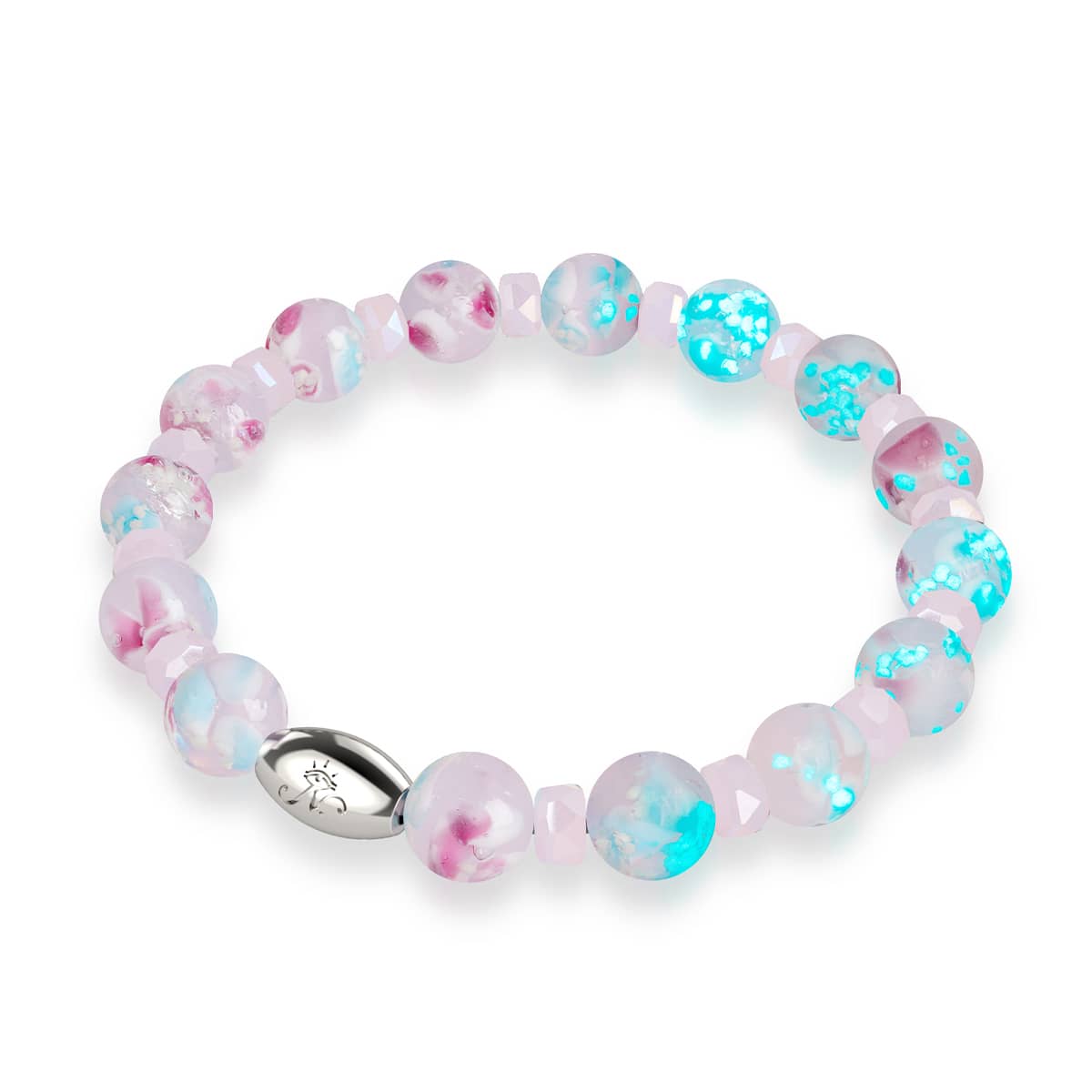 Pink Orchid | .925 Sterling Silver | Firefly Glass Blossom Bracelet ...