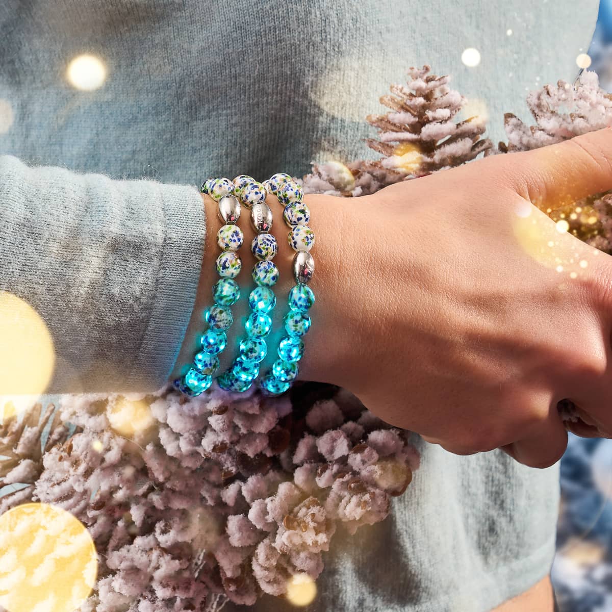 Arctic Confetti | .925 Sterling Silver | Firefly Glass Bracelet – NOGU ...