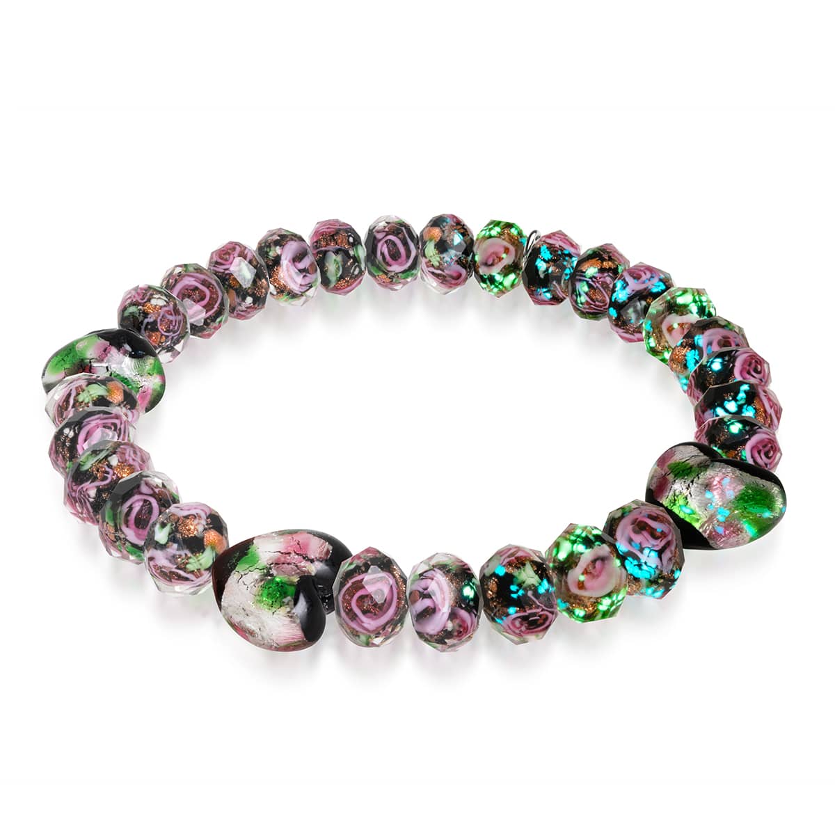 Black Bouquet | .925 Sterling Silver | Firefly Glass Diamond Hearts Br ...