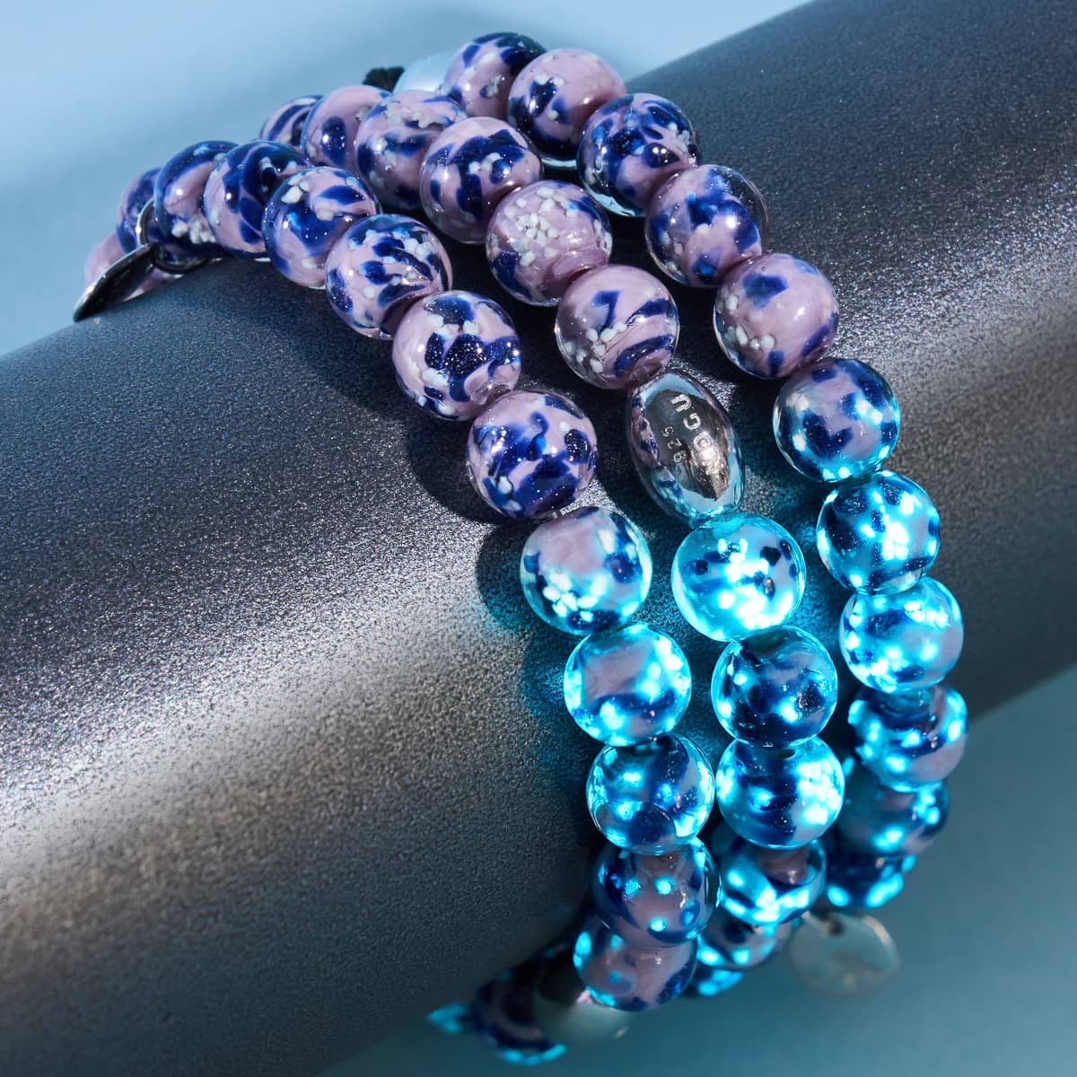Blue Iris | .925 Sterling Silver | Firefly Glass Bracelet– NOGU USA