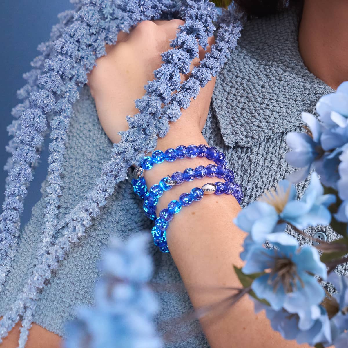 Lapis Lazuli | .925 Sterling Silver | Firefly Glass Bracelet– NOGU USA