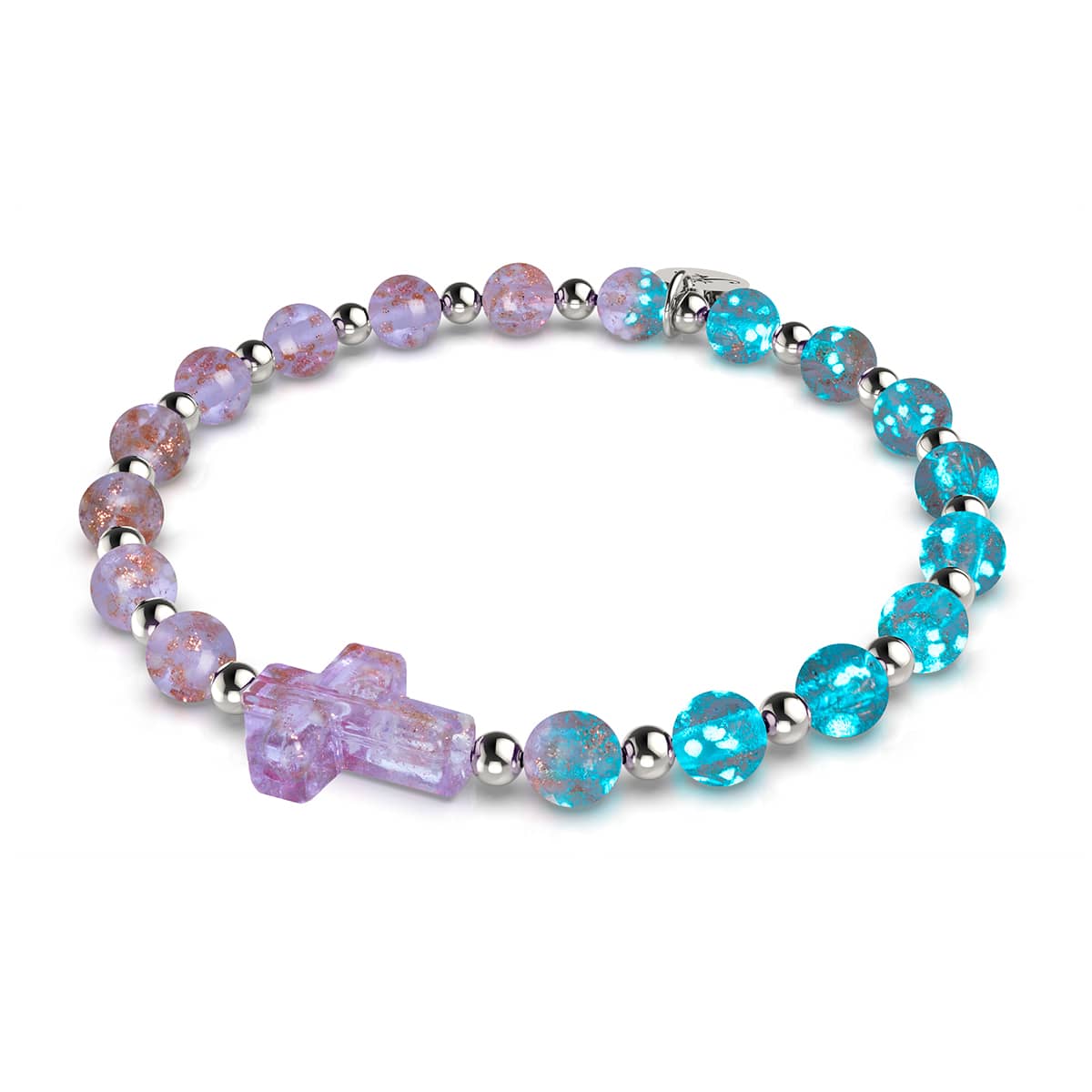 Lilac | Silver | Firefly Glass Cross Bracelet – NOGU United States