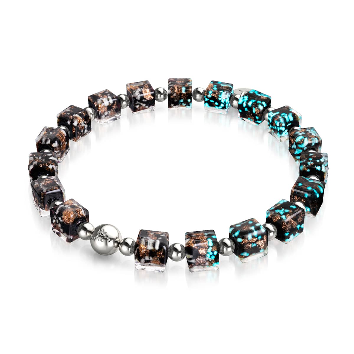 Obsidian | Silver | Firefly Glass Pebble Bracelet – NOGU United States