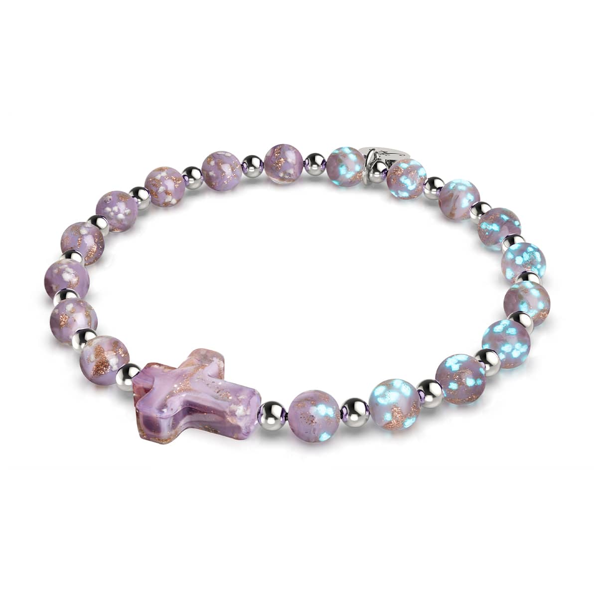 Periwinkle | Silver | Firefly Glass Cross Bracelet – NOGU United States