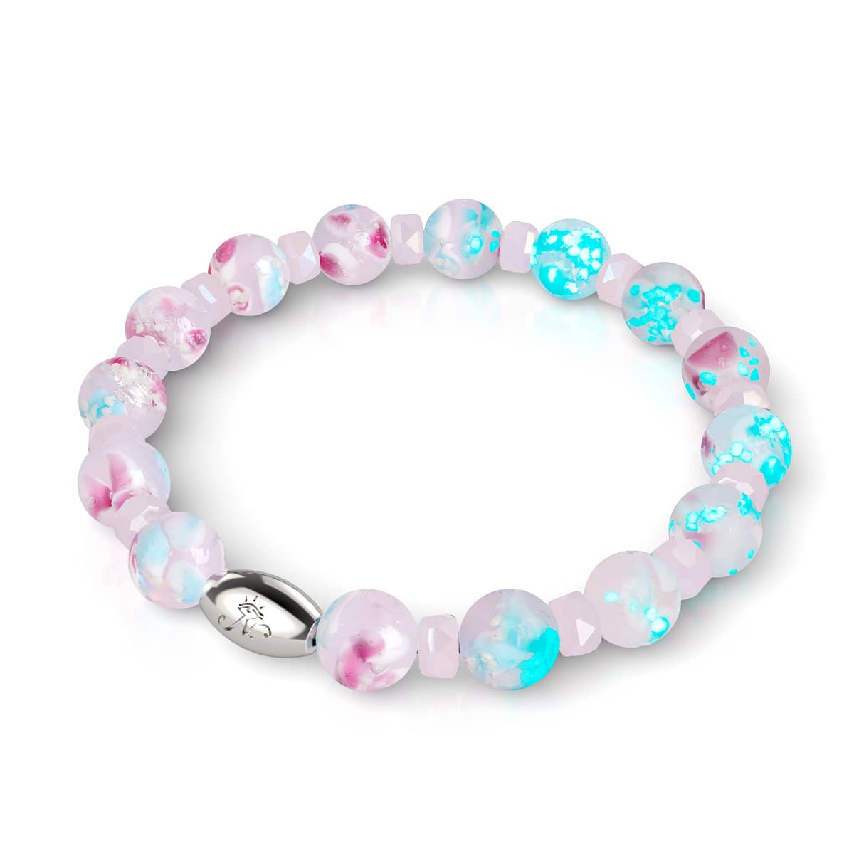 Pink Orchid | .925 Sterling Silver | Firefly Glass Blossom Bracelet ...