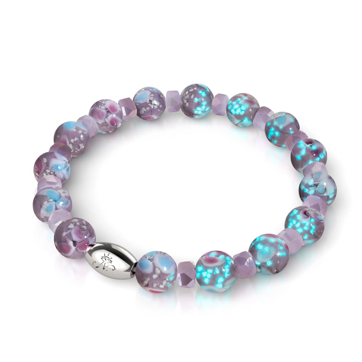 Purple Orchid | .925 Sterling Silver | Firefly Glass Blossom Bracelet ...