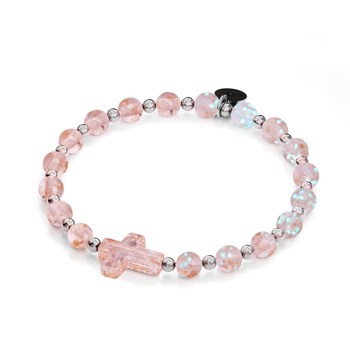 Rosewater | Silver | Firefly Glass Cross Bracelet – NOGU United States