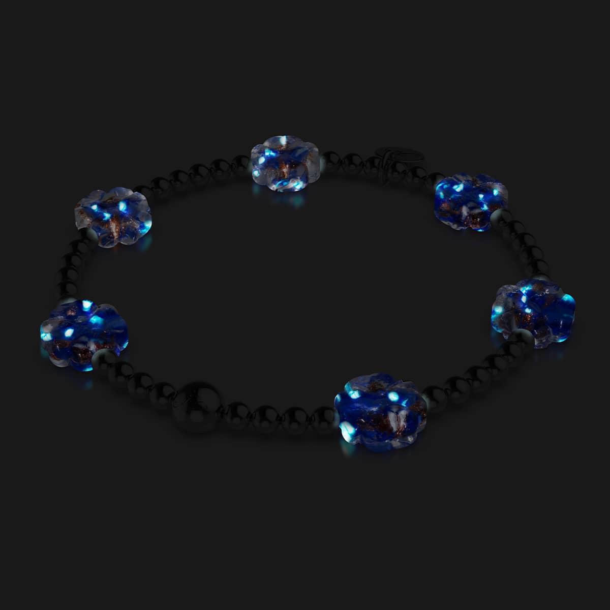 Sapphire | Silver | Firefly Glass Clover Essence Bracelet – NOGU United ...