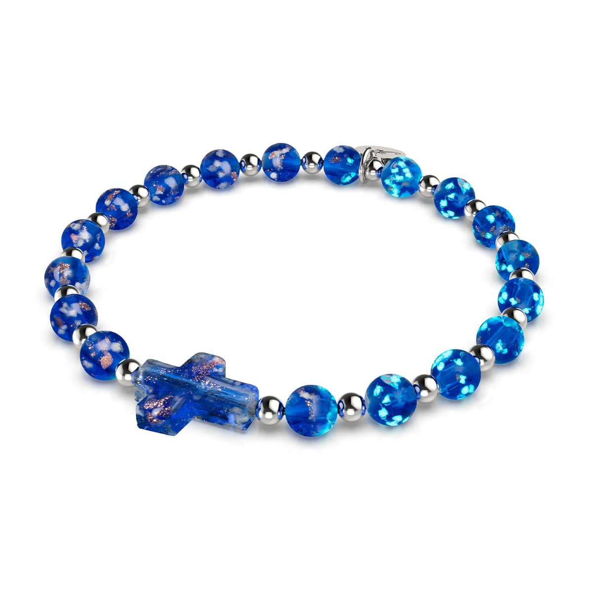 Sapphire | Silver | Firefly Glass Cross Bracelet – NOGU United States