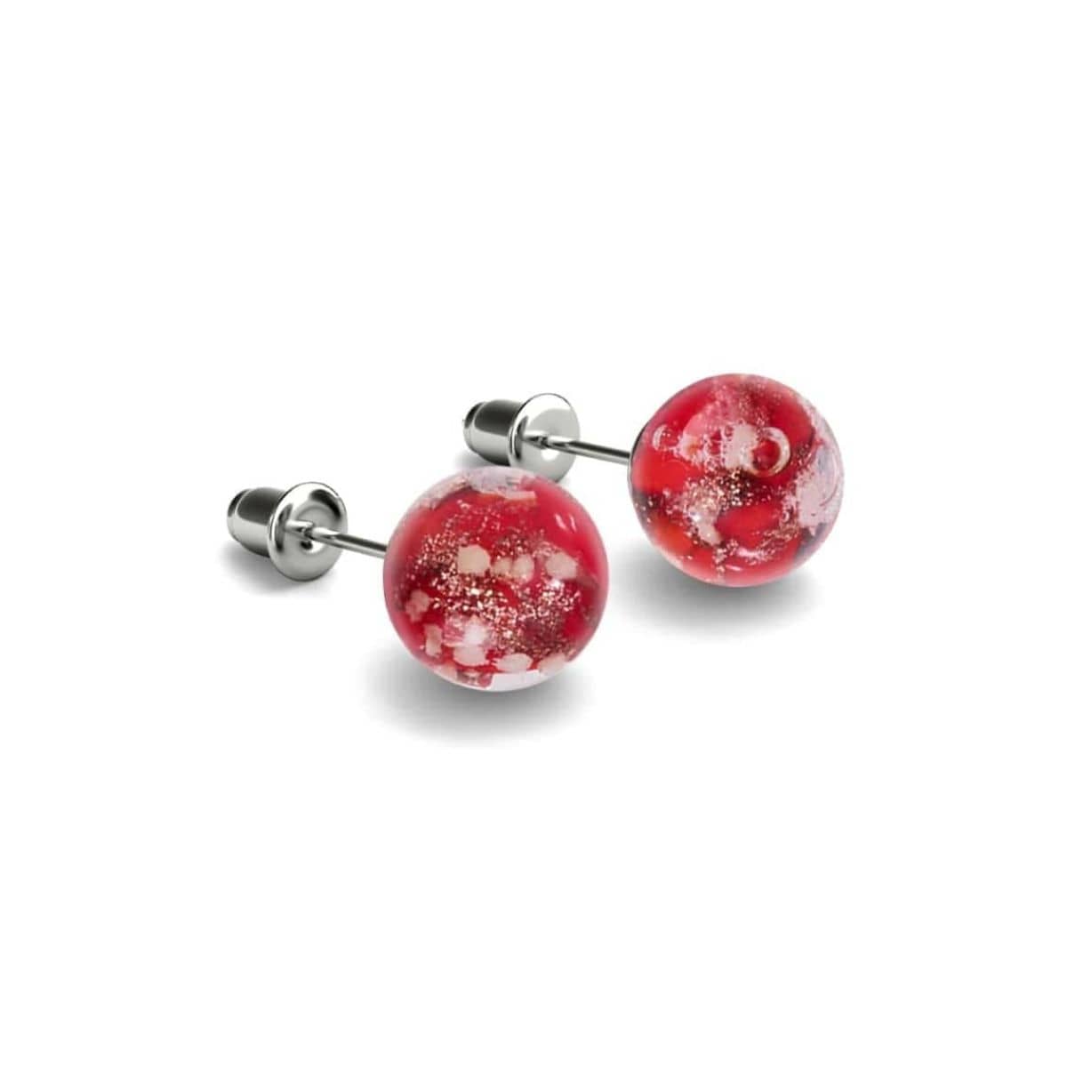 Crimson | .925 Sterling Silver | Firefly Glass Stud Earrings– NOGU USA