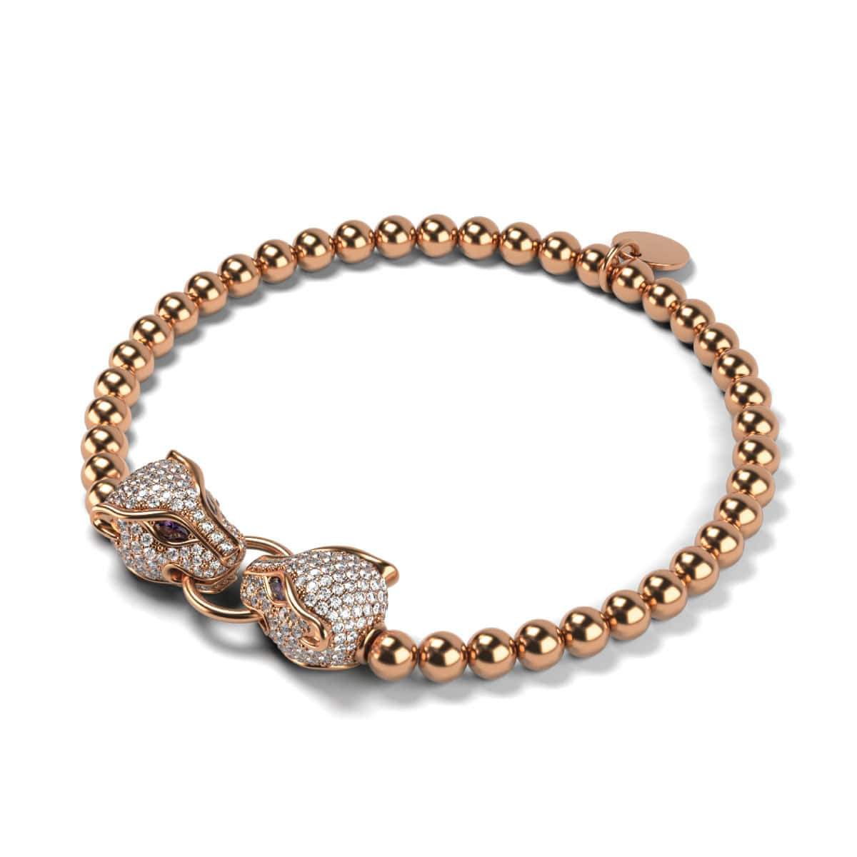 Panthera by Keysi Sayago | 18k Rose Gold | Cubic Zirconia Crystal Brac ...