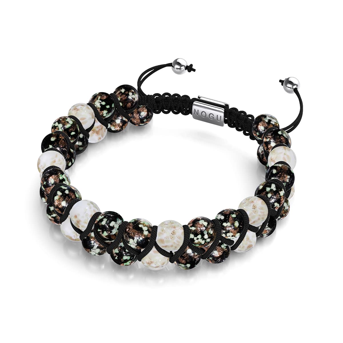 Cookies & Cream | Obsidian x Ivory | Double Firefly Glass Bracelet ...