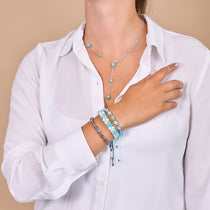 Cerulean | Silver | Firefly Glass Cascade Double Pendant – NOGU.studio