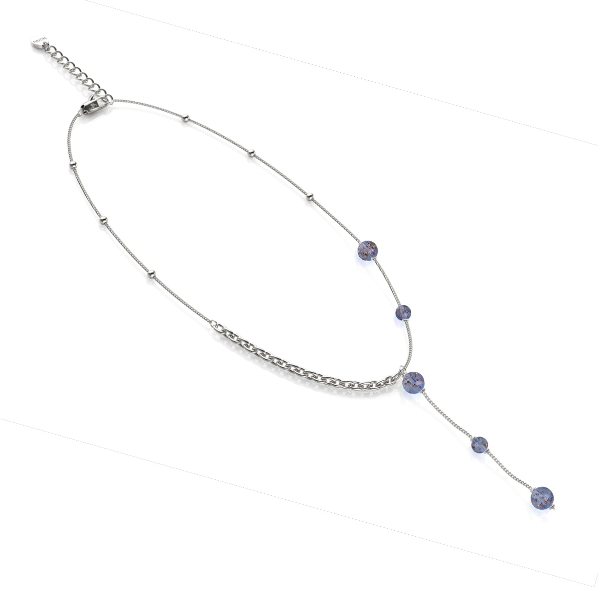 Indigo | Silver | Firefly Glass Cascade Double Pendant – NOGU United States