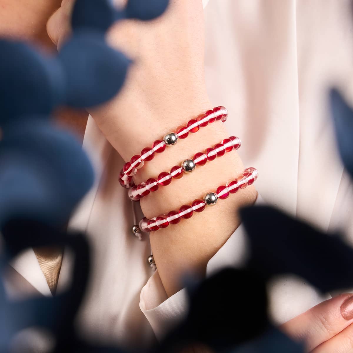 Blood Moon | Silver | Galaxy Glass Macrame Bead Bracelet – NOGU United ...