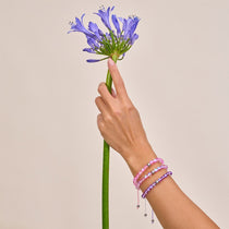 Cosmic Purple | Silver | Galaxy Glass Macrame Bead Bracelet – NOGU ...