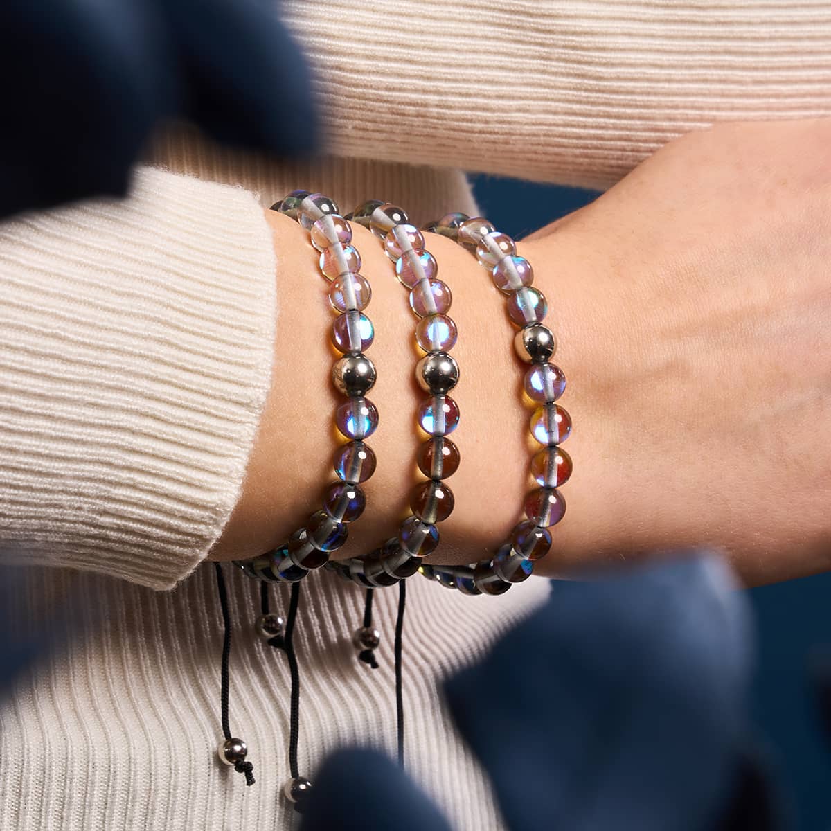 Milky Way | Silver | Galaxy Glass Macrame Bead Bracelet – NOGU United ...