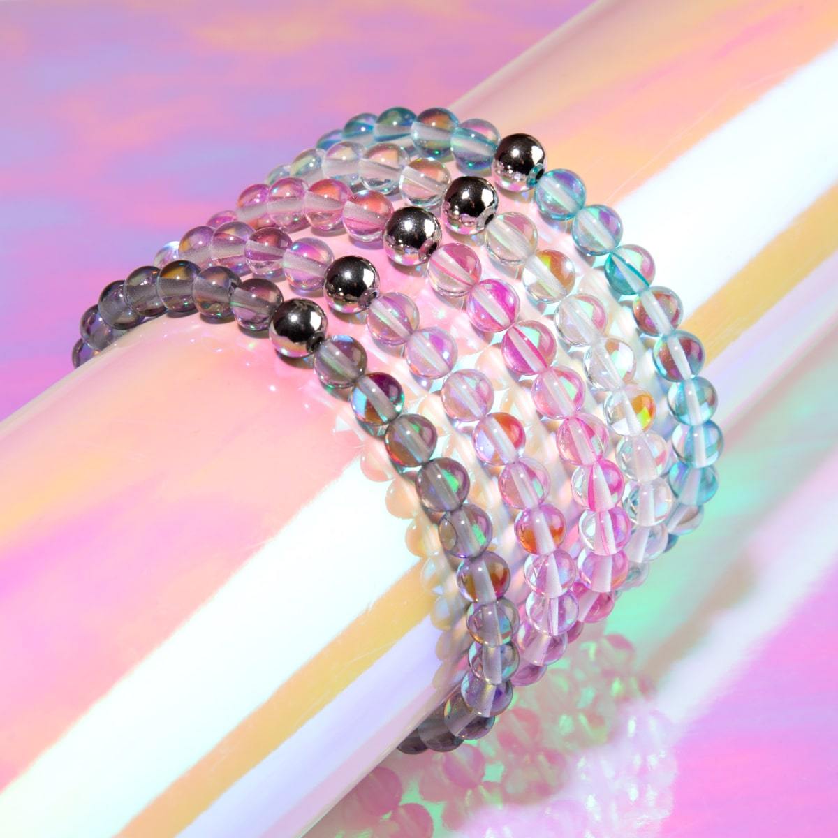 Pink Nebula | .925 Sterling Silver | Galaxy Glass Bead Bracelet – NOGU ...