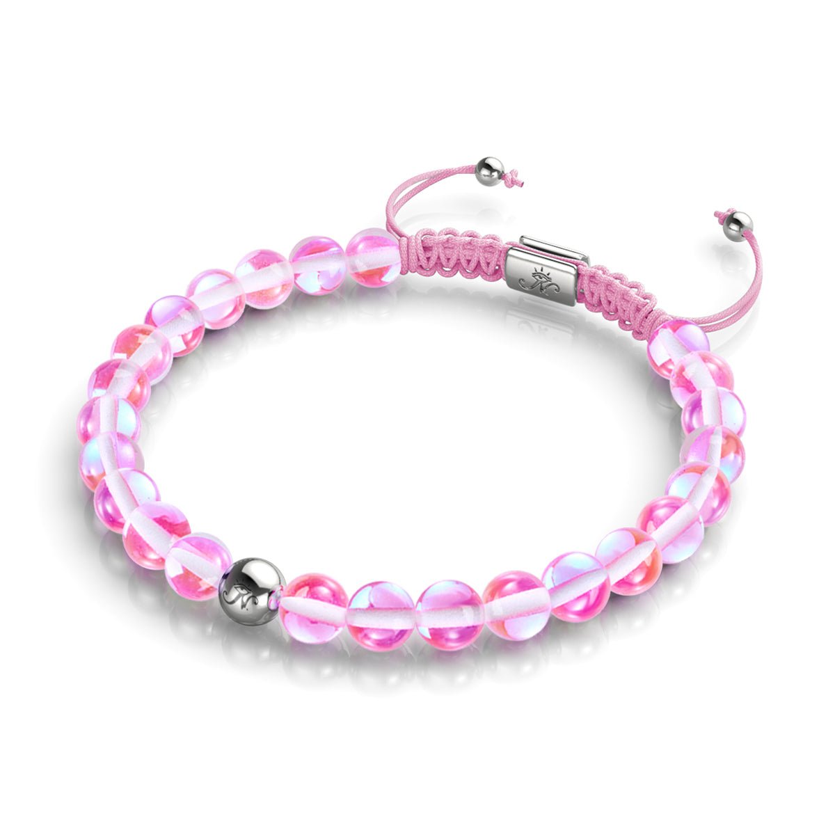Pink Nebula | Silver | Galaxy Glass Macrame Bead Bracelet – NOGU United ...