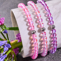 Pink Nebula | Silver | Galaxy Glass Macrame Bead Bracelet – NOGU United ...