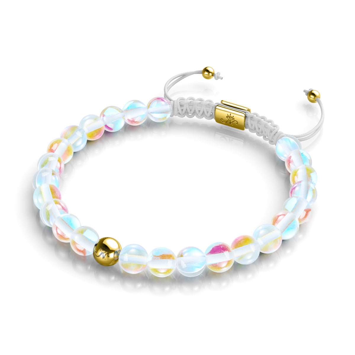 Rainbow Supernova | Gold | Galaxy Glass Macrame Bead Bracelet – NOGU ...