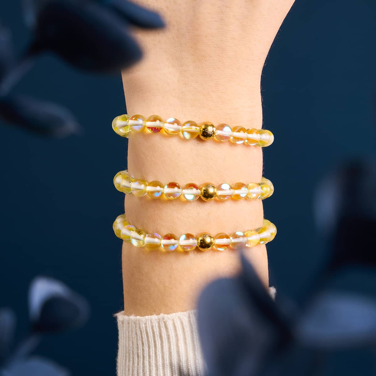 Sunburst | Gold | Galaxy Glass Macrame Bead Bracelet – NOGU United States