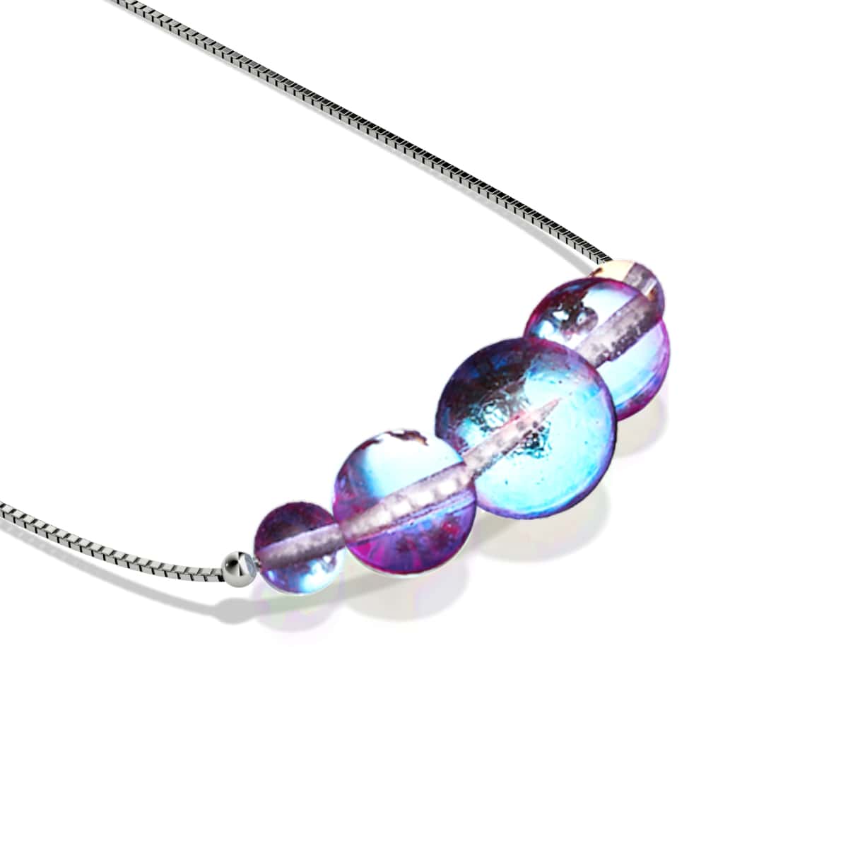 Ultraviolet | .925 Sterling Silver | Galaxy Glass Infinity Clasp Neckl ...