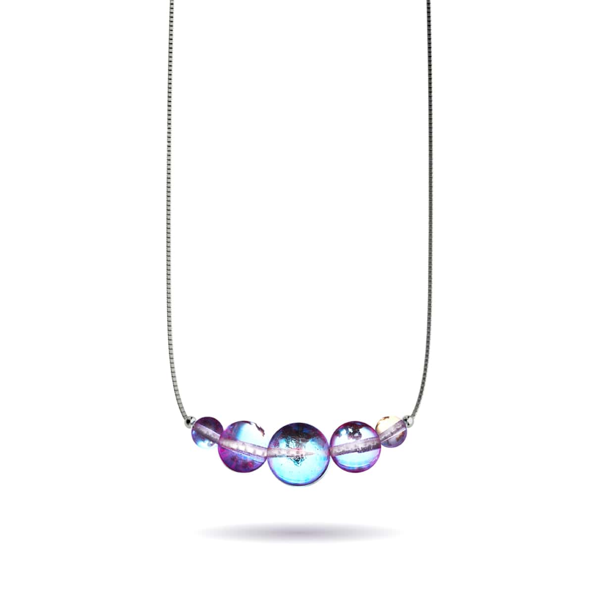 Ultraviolet | .925 Sterling Silver | Galaxy Glass Infinity Clasp Neckl ...