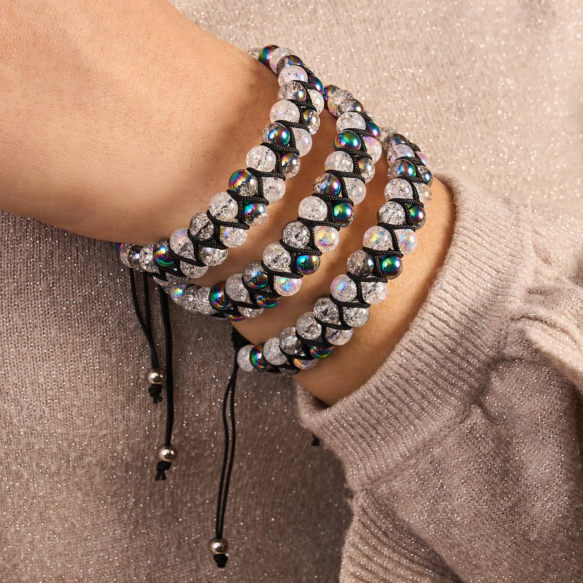 Unicorn Chrome x Marshmallow | Glitter Glass Double Bracelet – NOGU ...