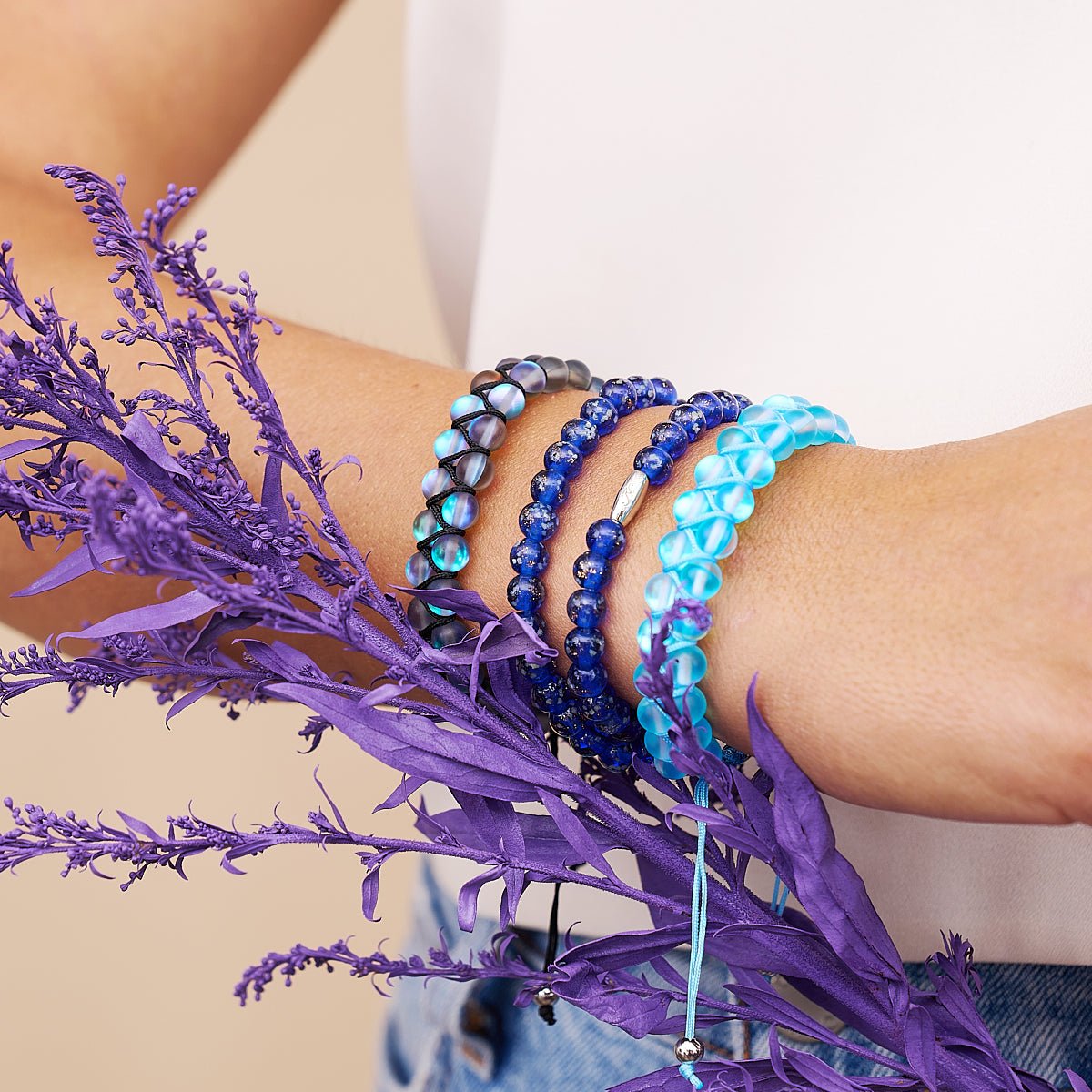 Grey | Unicorn Silver | Double Mermaid Glass Bracelet – NOGU United States