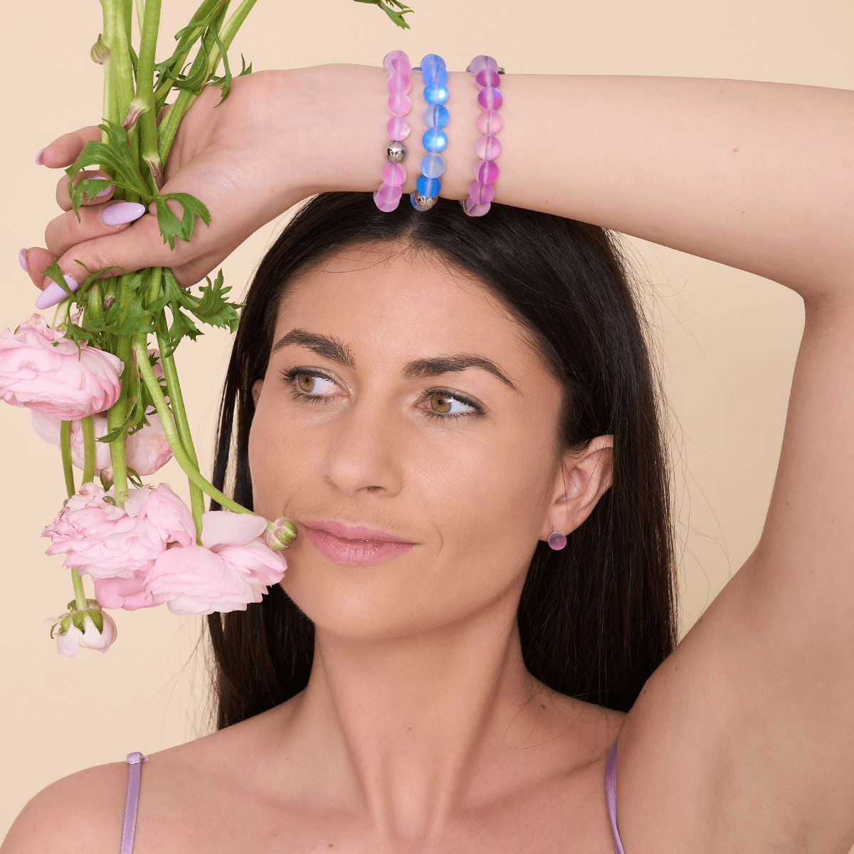 Sapphire | Silver | Mermaid Glass Statement Bracelet – NOGU United States