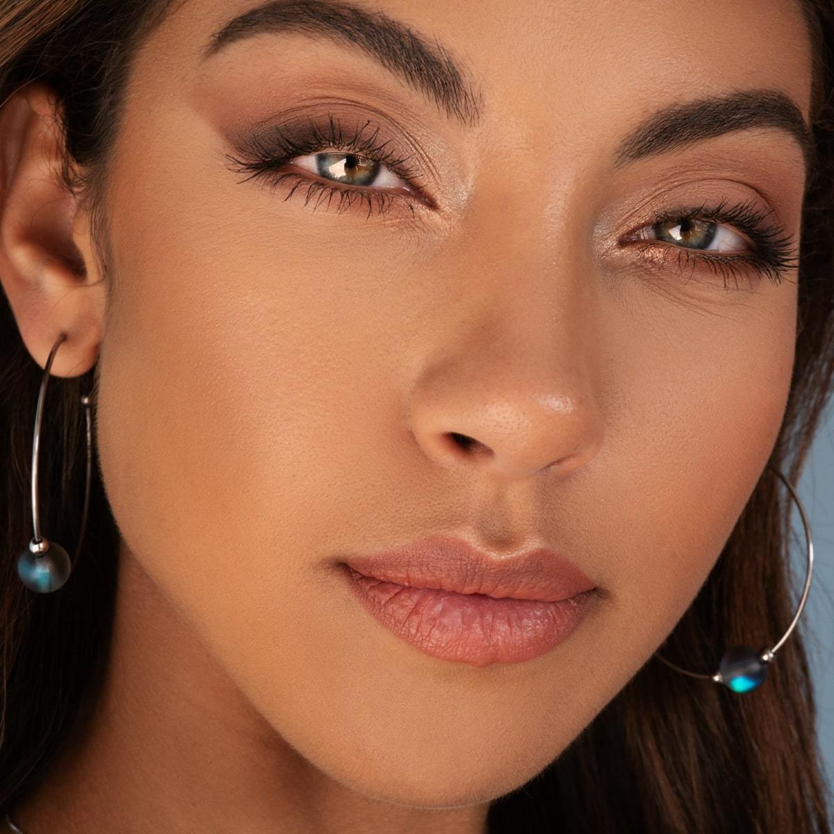 Grey | Silver | Mermaid Glass Hoop Earrings – NOGU United States