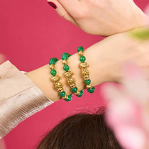 Pixiu Feng Shui Bracelet | EARTH Element | Green Agate x 18k Gold ...