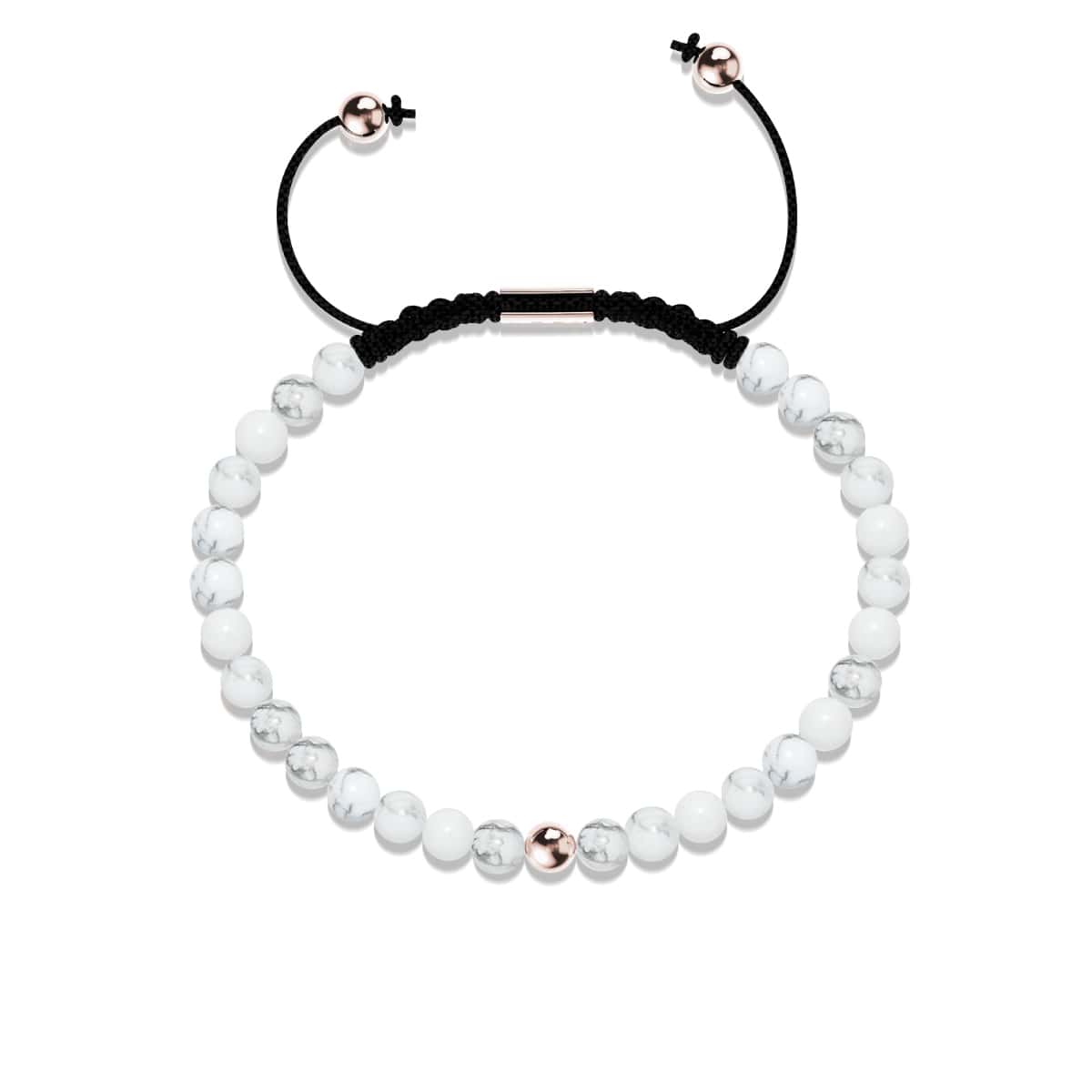 Howlite | Rose Gold Vermeil | Focus Gemstone Macrame Bracelet – NOGU ...