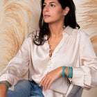 Turquoise | .925 Sterling Silver | Focus Gemstone Macrame Bracelet ...