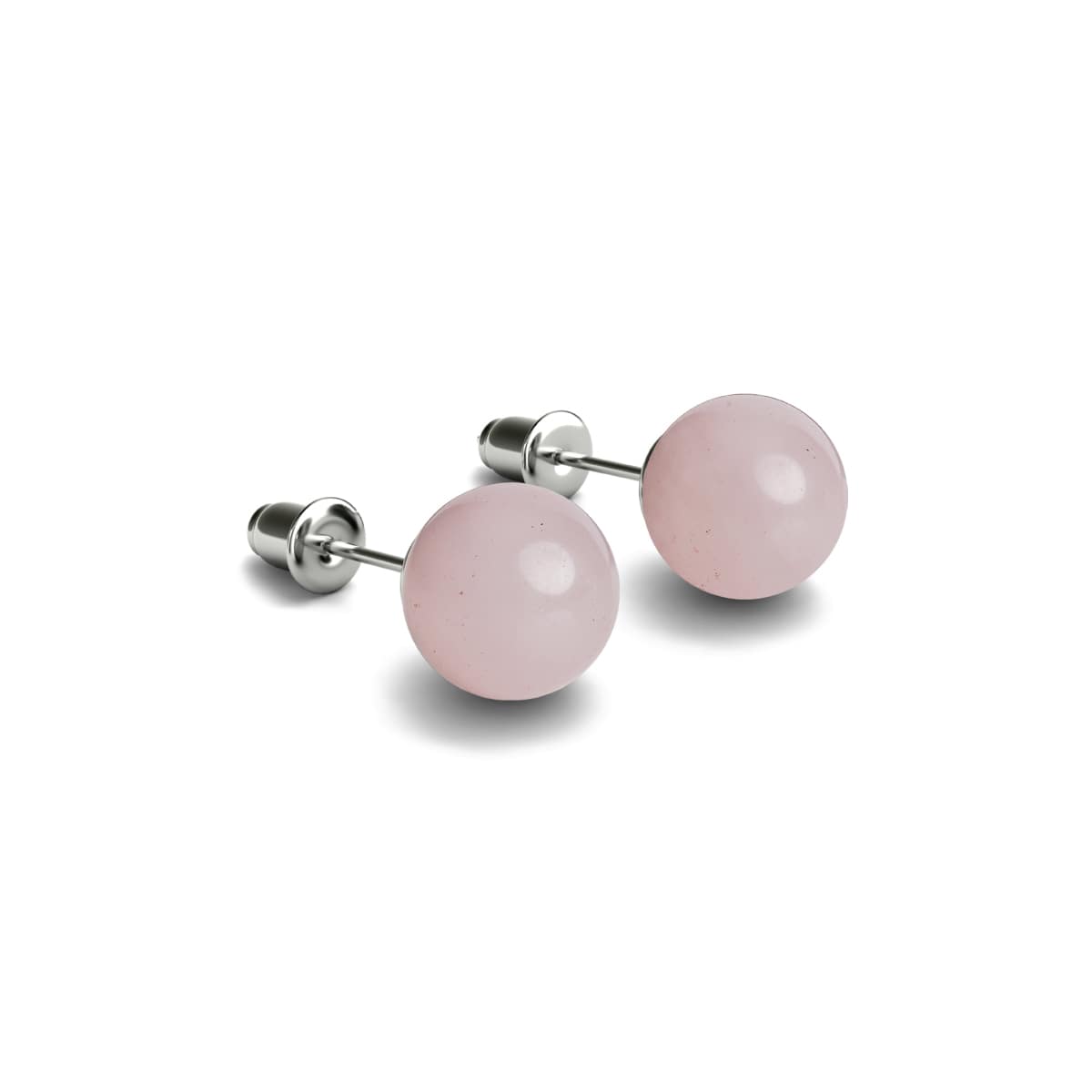 Rose quartz stud earrings sterling silver store
