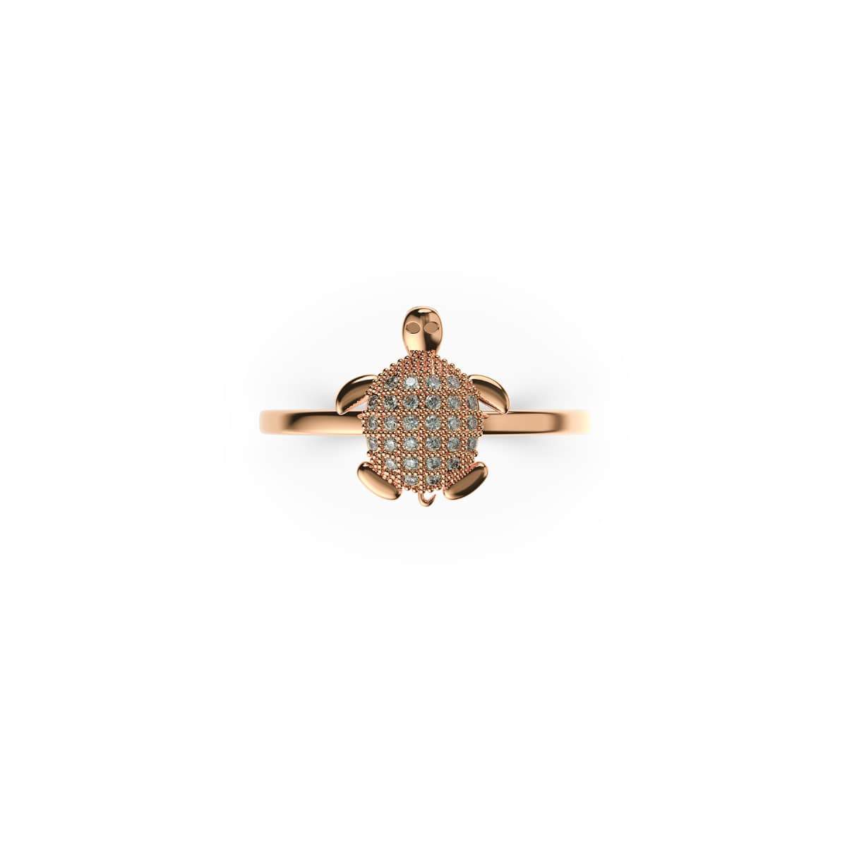 Tortuga | Rose Gold Vermeil | CZ Diamond Sea Turtle Ring – NOGU United ...
