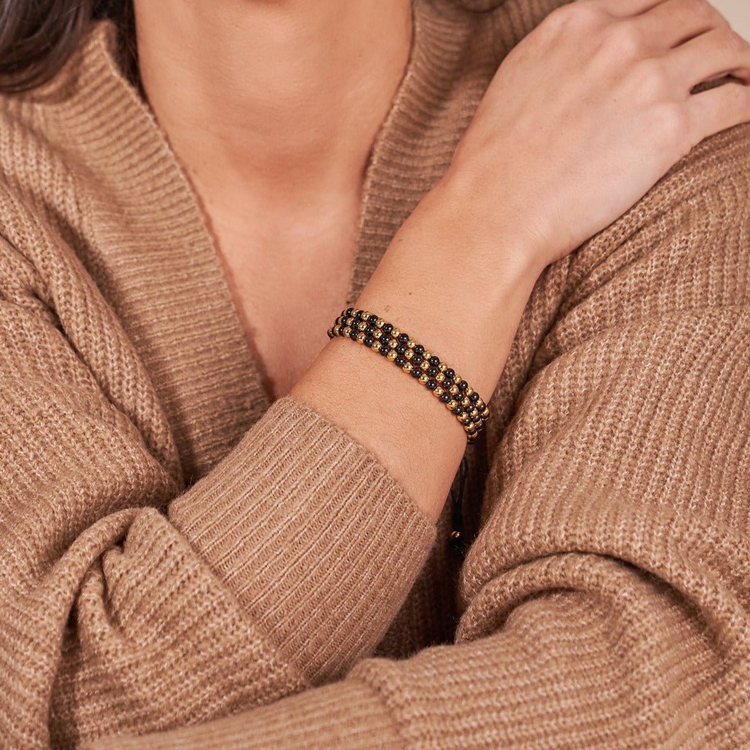Trinity | Gold x Gunmetal | Triple Strand Bracelet– NOGU USA