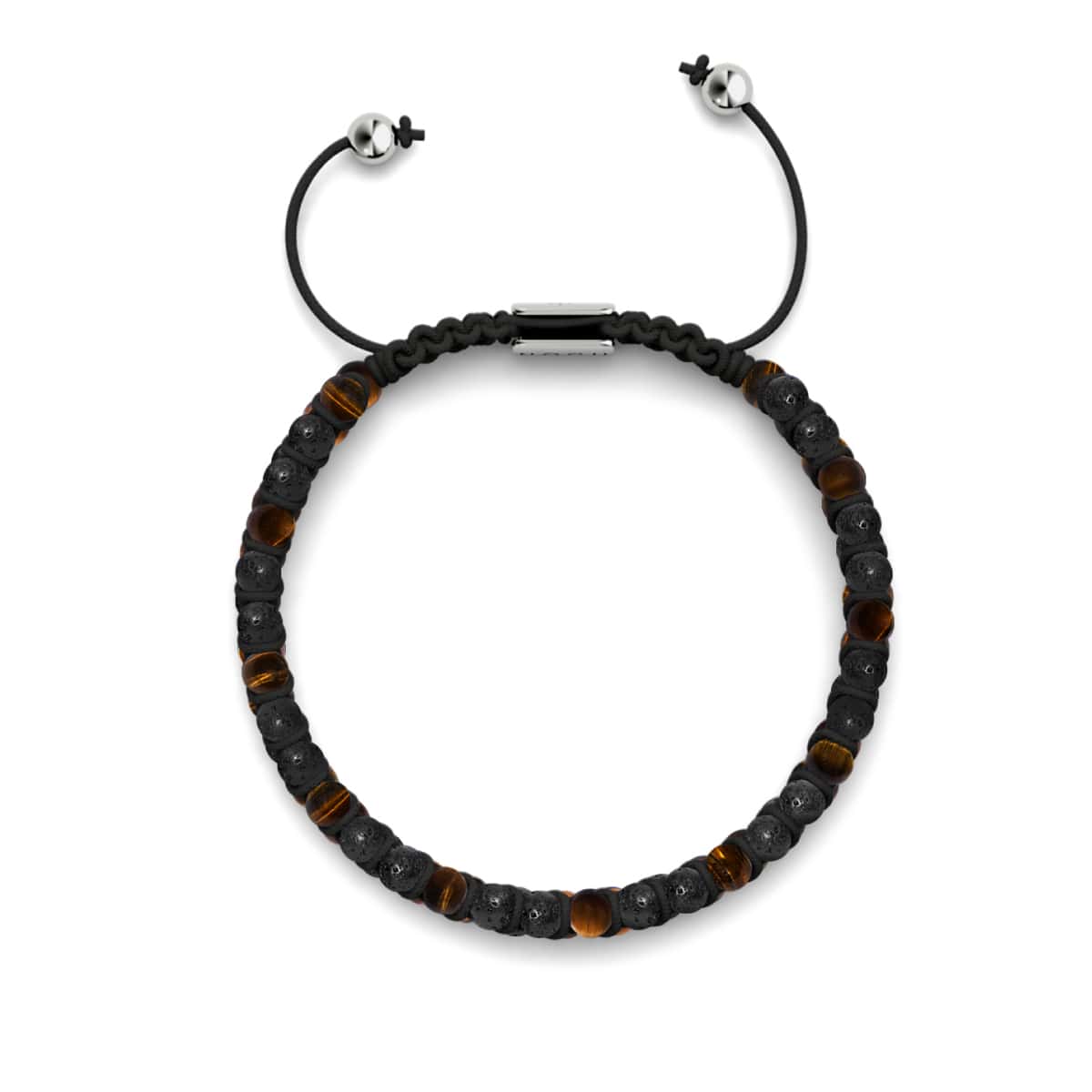 Tiger's Eye x Lava Rock | .925 Sterling Silver | Mini Diffuser Bracele ...