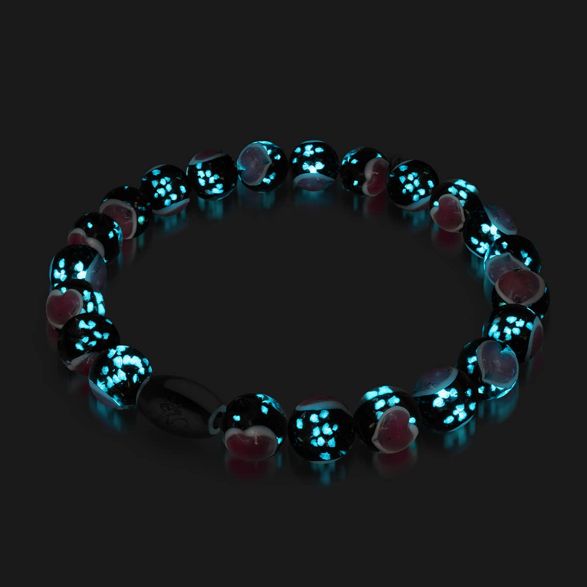 Black x Pink | .925 Sterling Silver | Firefly Glass Love Bracelet– NOGU USA