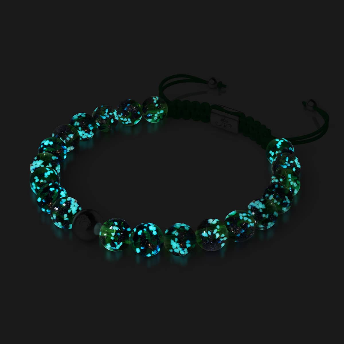 Blue Shamrock | Silver | Firefly Glass Macrame Bracelet– NOGU USA