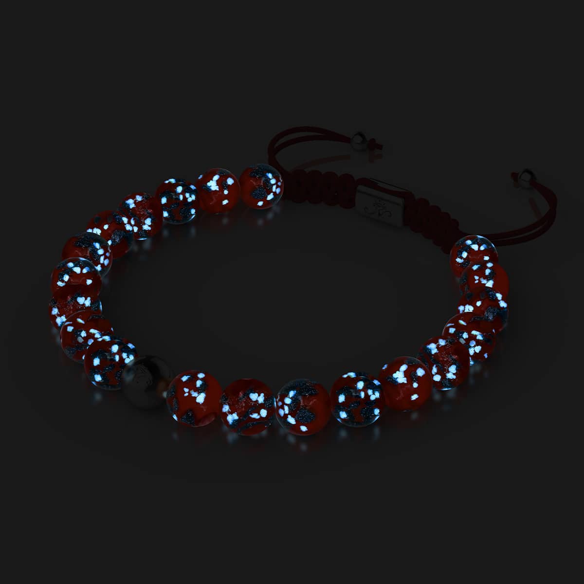 Fire & Ice | Silver | Firefly Glass Macrame Bracelet– NOGU USA