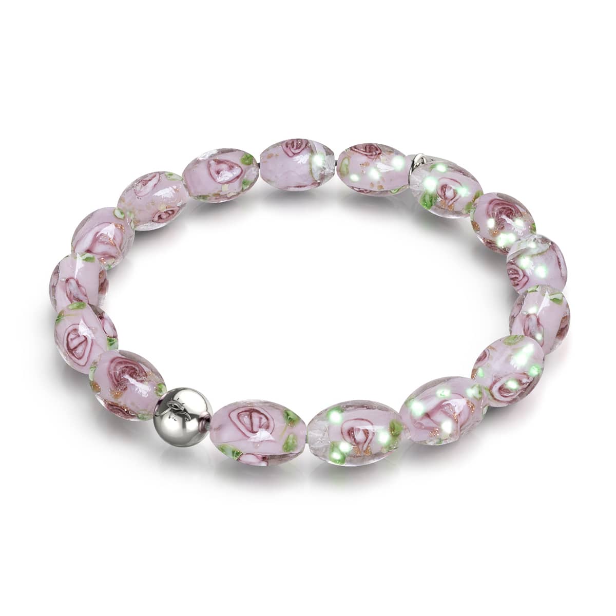Purple Rose | .925 Sterling Silver | Firefly Glass Garden Bracelet ...