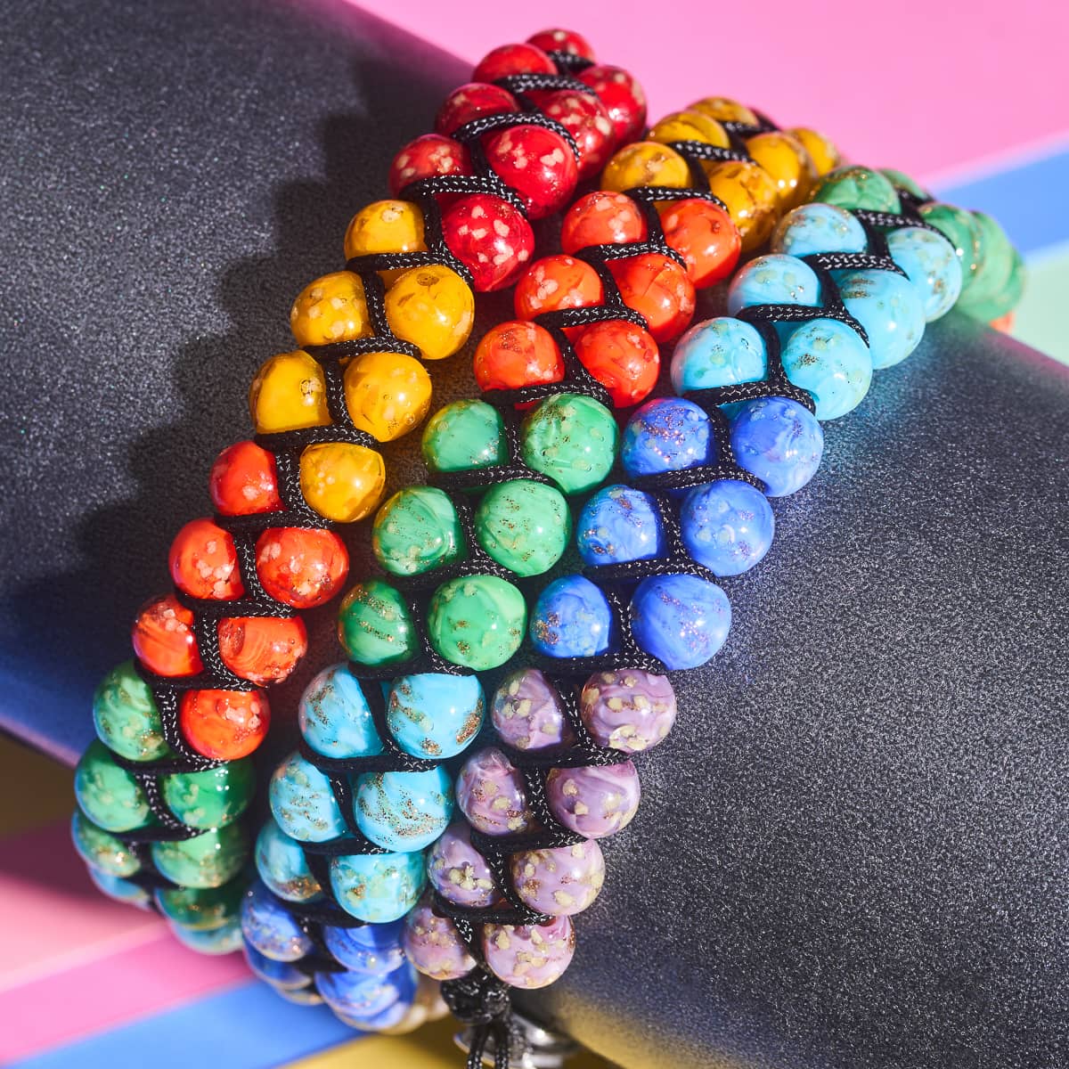 Rainbow Chakra | Solid Firefly Glass Bracelet – NOGU United States