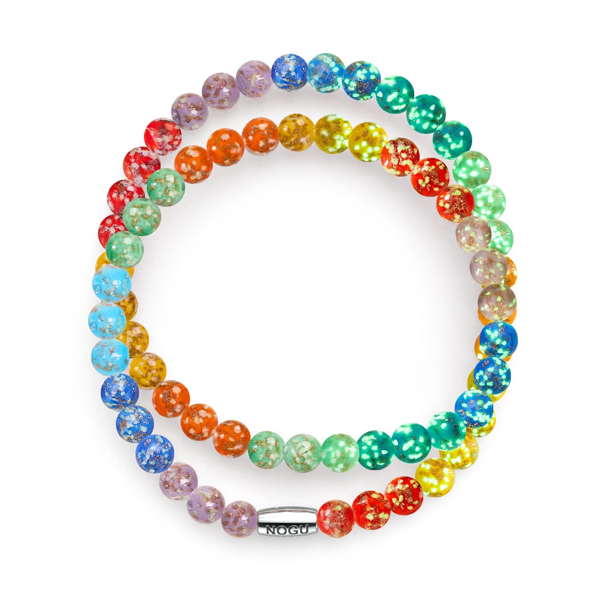 Rainbow Wrap | .925 Sterling Silver | Solid Firefly Glass Bracelet ...
