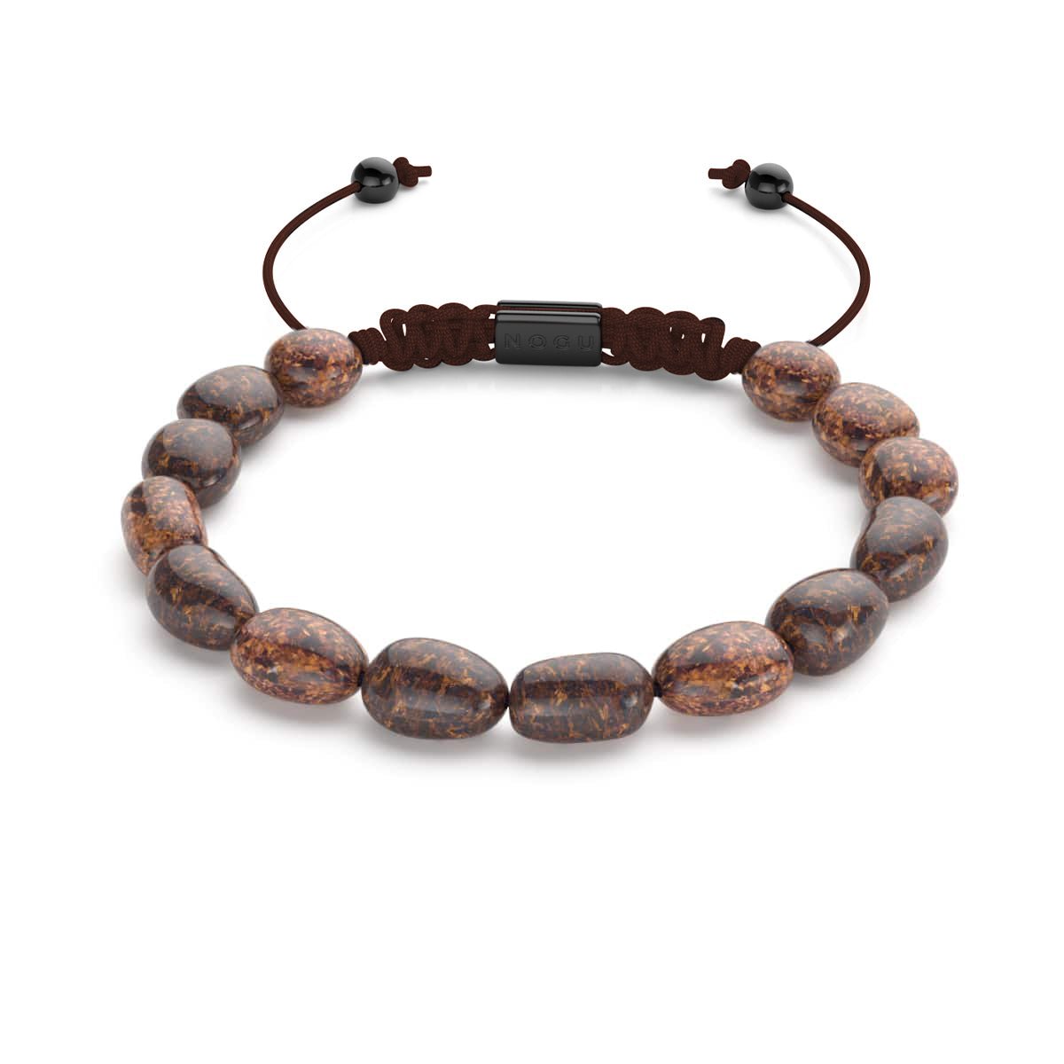 Bronzite | Gunmetal | Gemstone Pebble Macrame Bracelet – NOGU United States